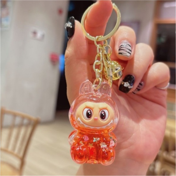 Labubu | Accessories | Nwt Labubu Red Shiny Quicksand Labubu Keychain ...